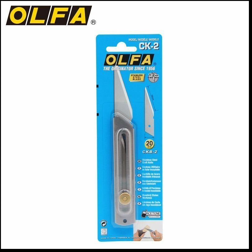 Японский цельнометаллический универсальный нож OLFA CK-1/CK-2/LTD-06 из нержавеющей стали, подходит для прививки и резки бумаги, резьба по гипсу ручной работы, подходящее лезвие CKB-1/CKB-2