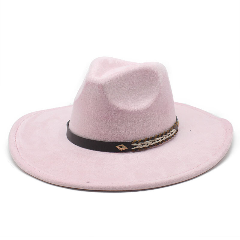 Многоцелевая Джазовая шляпа из замши Женщины Осень Декор Войлок / MOM-008