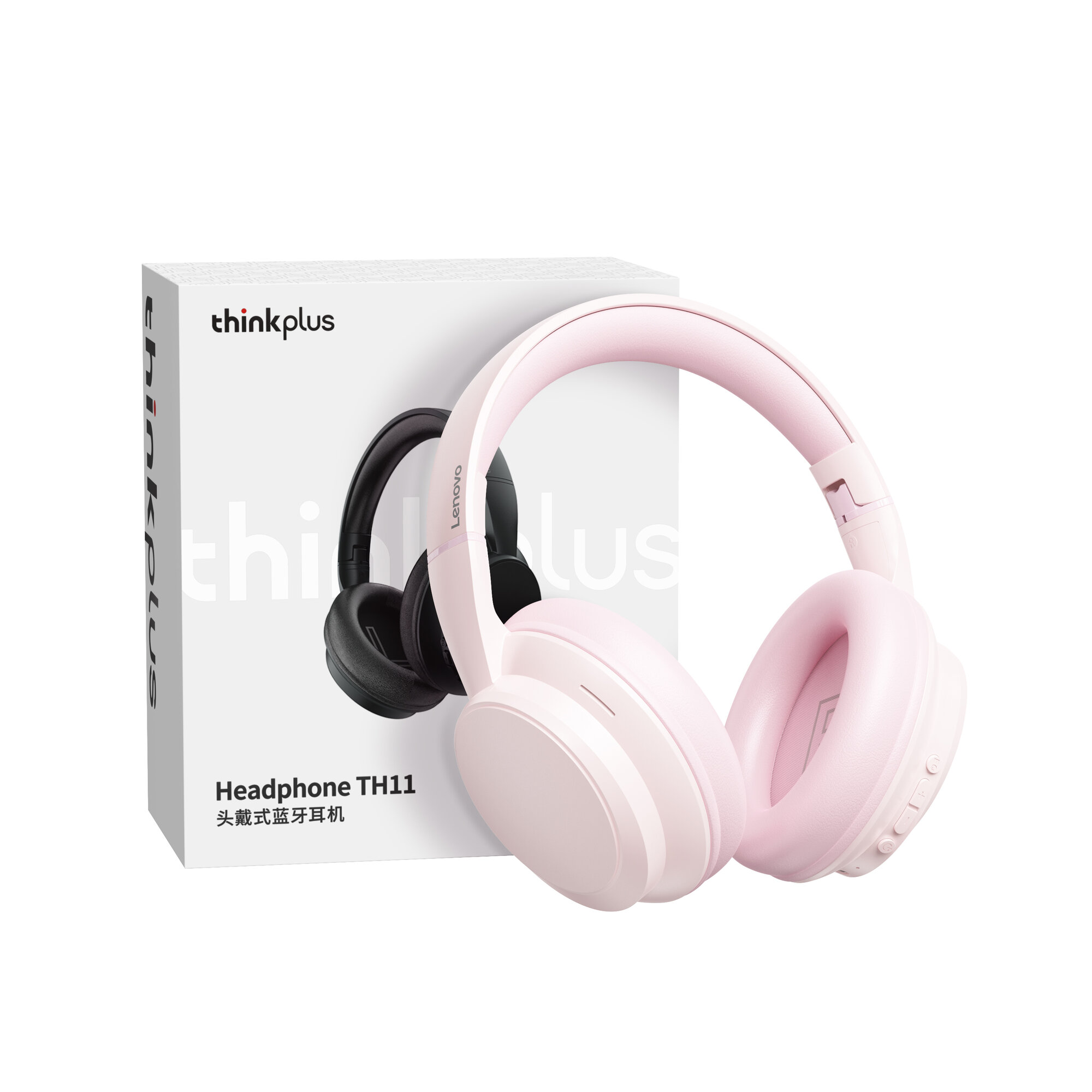 Беспроводные наушники Lenovo pink, до 20 часов работы, Bluetooth 5.0, микрофон, легкие