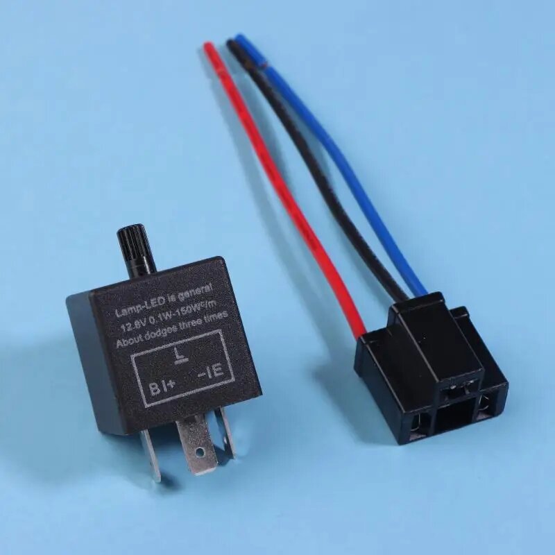 3-контактное светодиодное реле мигалки 12 В — регулируемый поворотник для автомобиля и мотоцикла (совместим со светодиодной подсветкой)