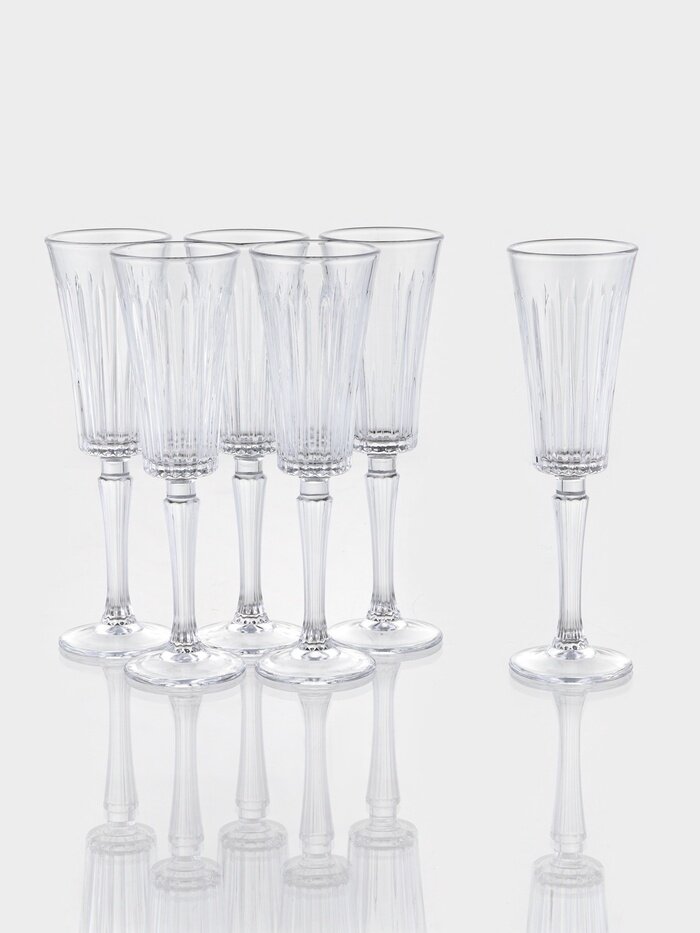 Набор бокалов для шампанского "Solennita" 6 шт, 7х23,2 см, прозрачные