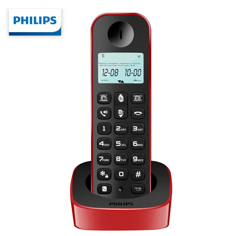 Беспроводной телефон Philips DCTG160 Single Unit, Red, высокая громкость, широкий диапазон сигнала