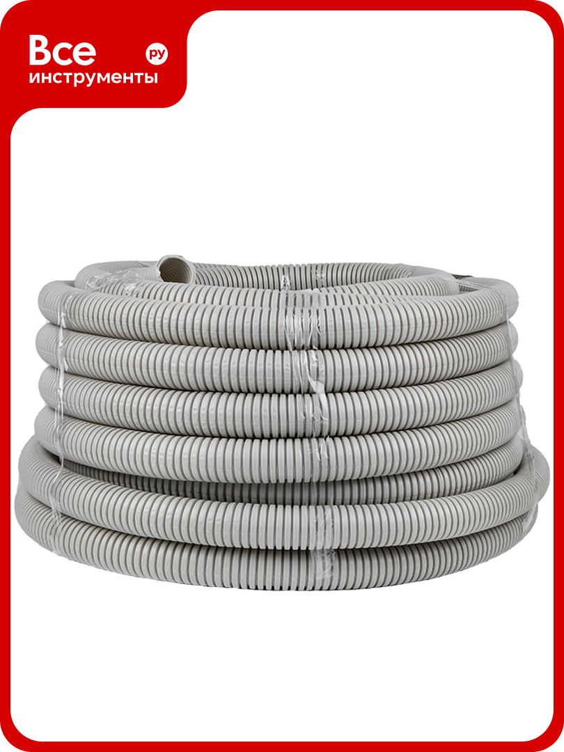 Гофрированная труба EKF ПВХ с протяжкой d32 мм (30 м) серая -Plast tg-z-32-30