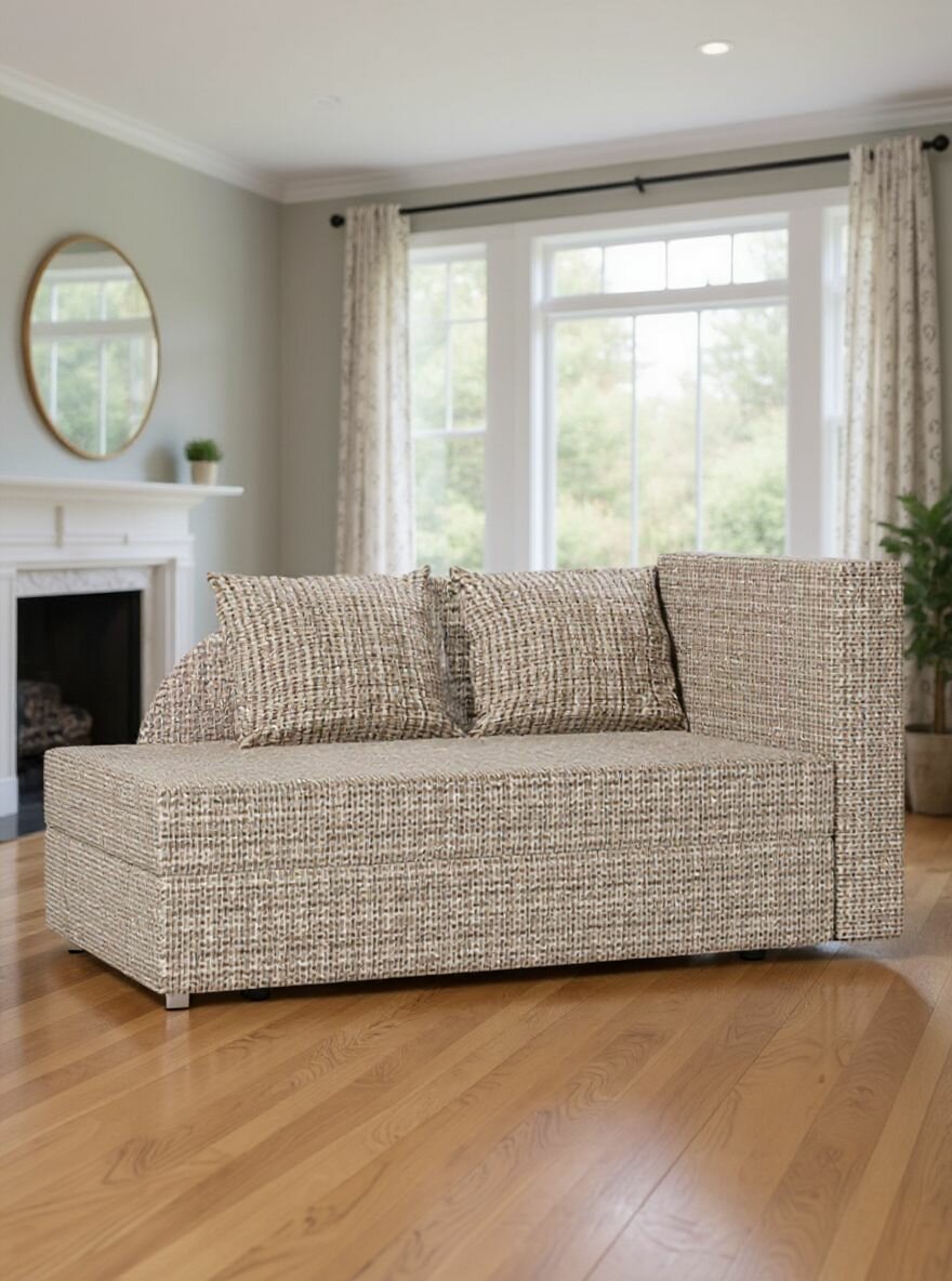 Диван-кровать угловой выкатной "Малютка" с ящиком для белья, рогожка