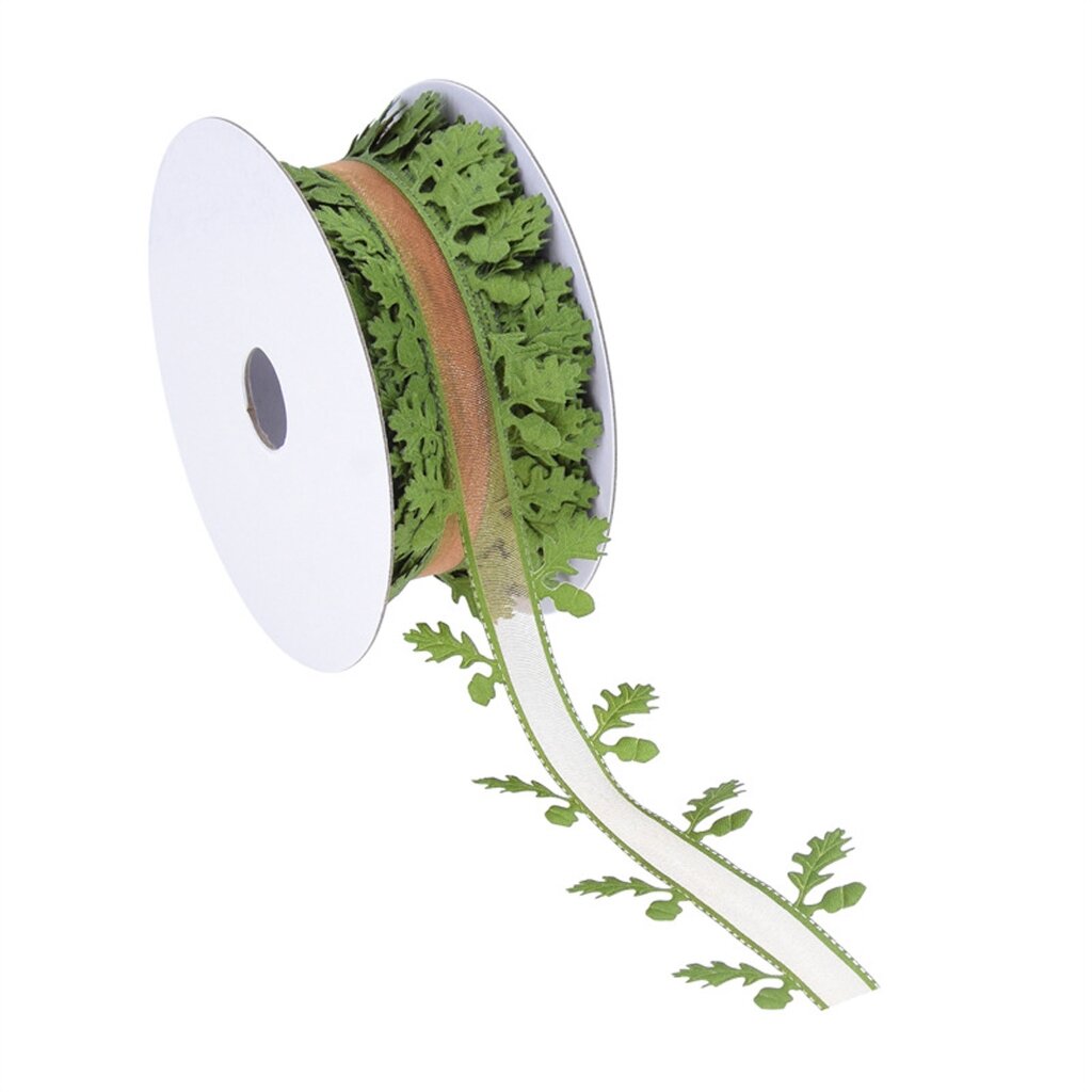 Лента из листьев 40 мм x 20 м Декоративная лента для рождественской упаковки Ленты для изготовления бантов Упаковка для рождественского свадебного украшения