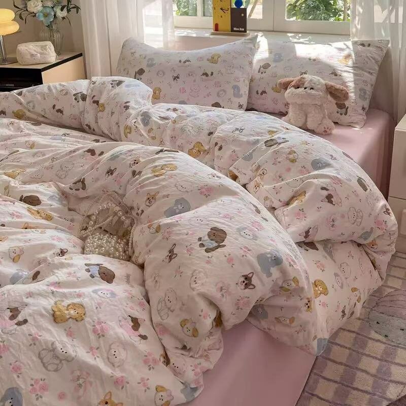 Комплект постельного белья MINISO Hello Kitty розовый 220x260cm 3PCS, Черный