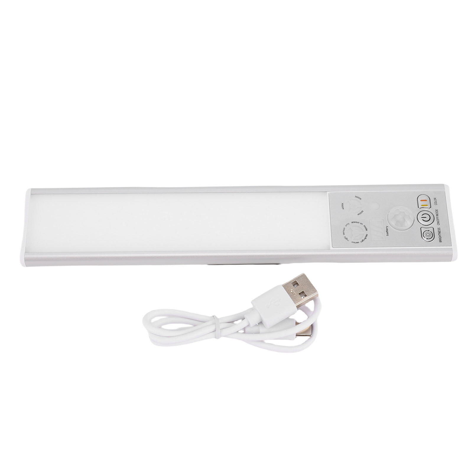 Подсветка под шкафом, супертонкий датчик движения, 3 цвета, с регулируемой яркостью, перезаряжаемый светильник для шкафа для кухни, прикроватная тумбочка