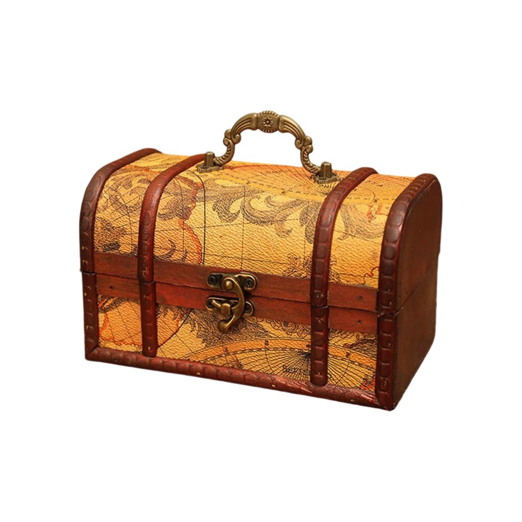 Детское сокровище сундук с сокровищами коробка для хранения с замком коробка с паролем шкатулка для драгоценностей-Желтая карта маленькая