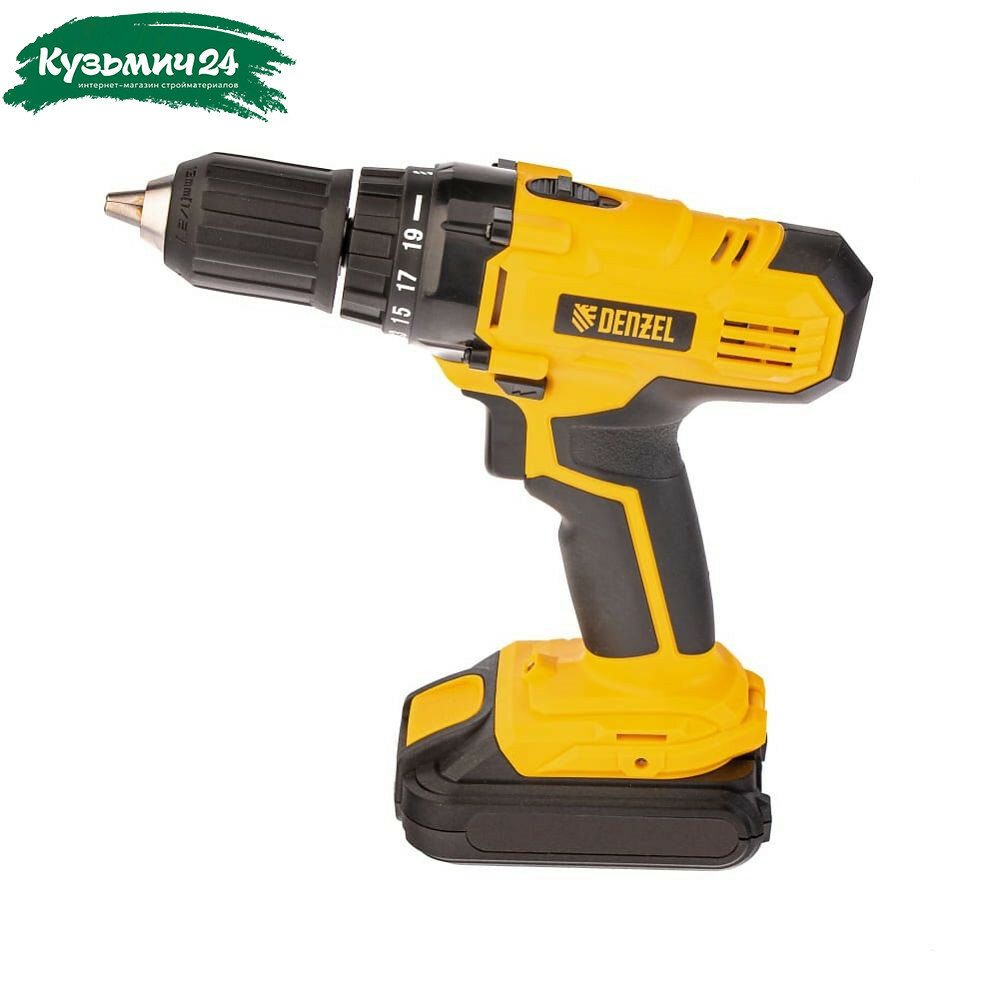 Дрель-шуруповерт аккумуляторная Denzel CDL-IB-18-02, 18 В, 2 акк. х 1.5Ач+з. у, 1 шт