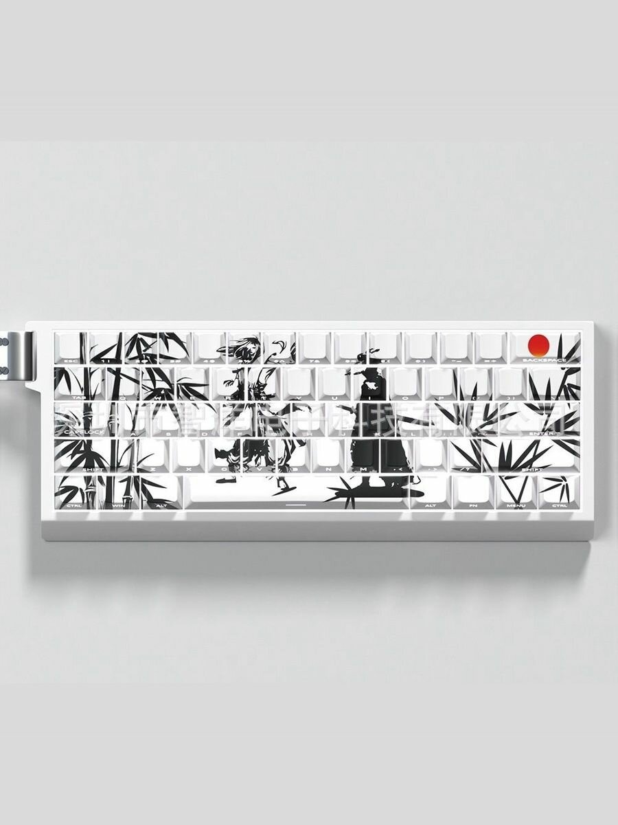 Кейкапы Самурай для механической клавиатуры 74 шт, Белый/Красный/Черный