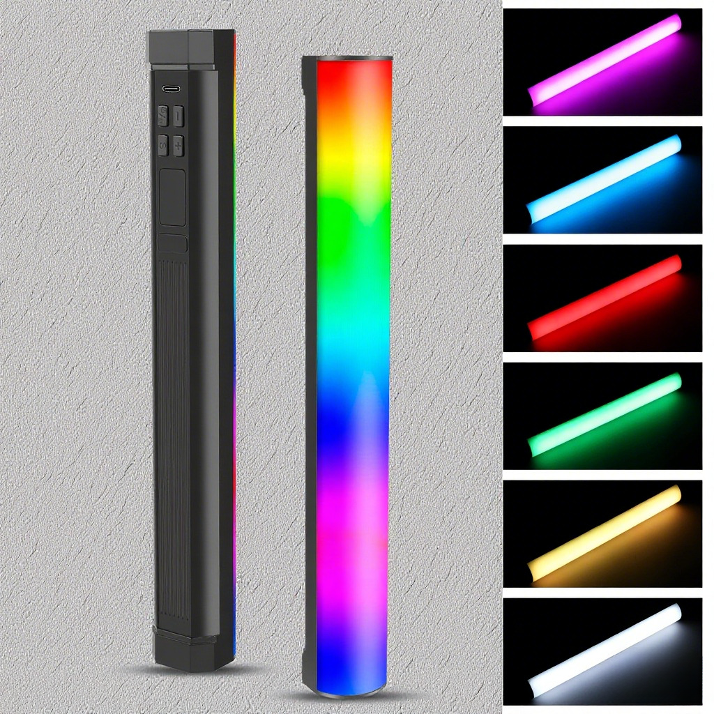 PULUZ PU4139 32 см/12,6 дюйма Портативная RGB Световая палка Магнитный светодиодный трубочный светильник 10 Вт Фотографическая заполняющая лампа 2500K-9000K Регулируемая яркость 21 световой эффект Встроенный аккумулятор для Vlog Прямой эфир