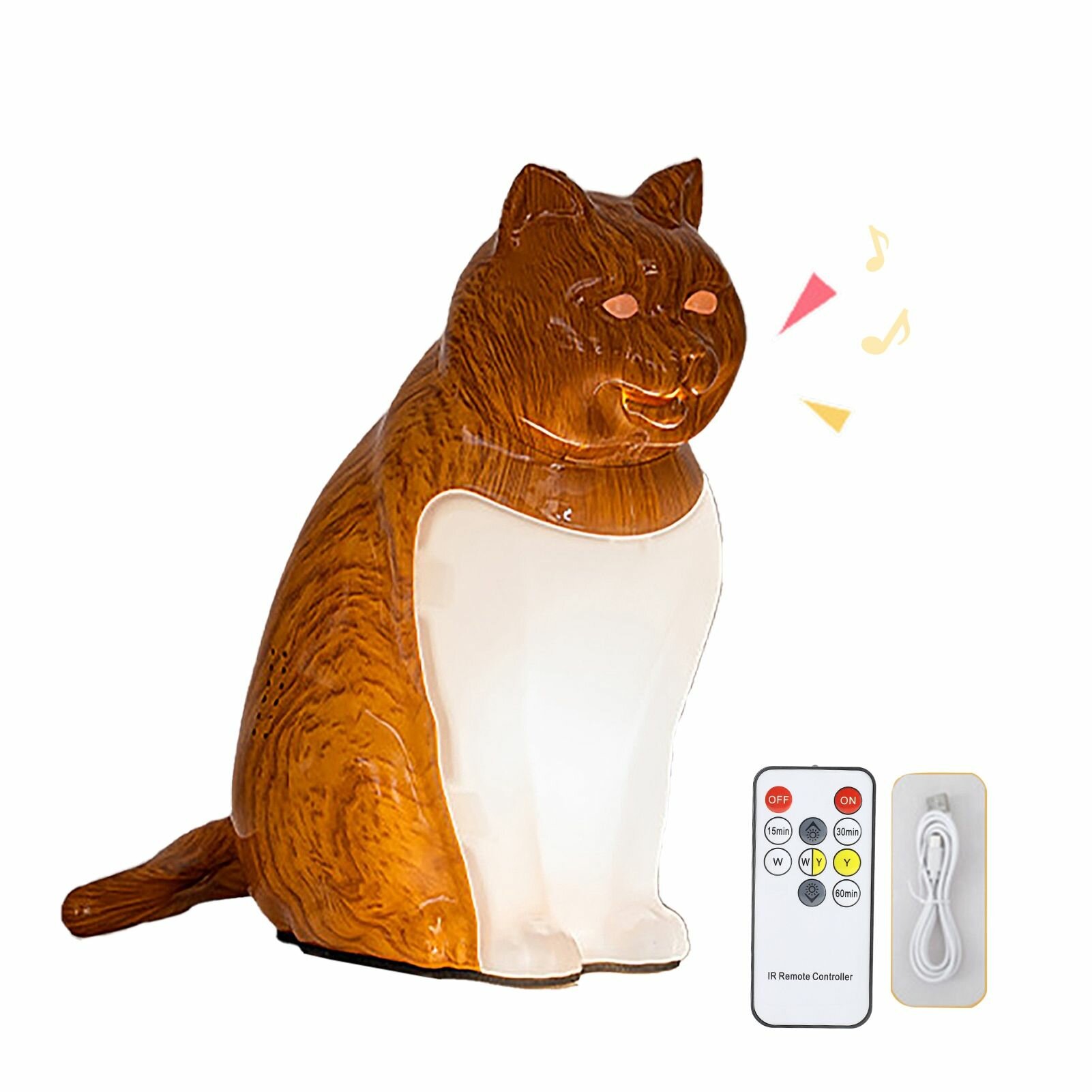 Декоративный ночник в виде кошки USB, симпатичная фигурка кошки, украшение, прикроватная лампа с пультом дистанционного управления для спальни