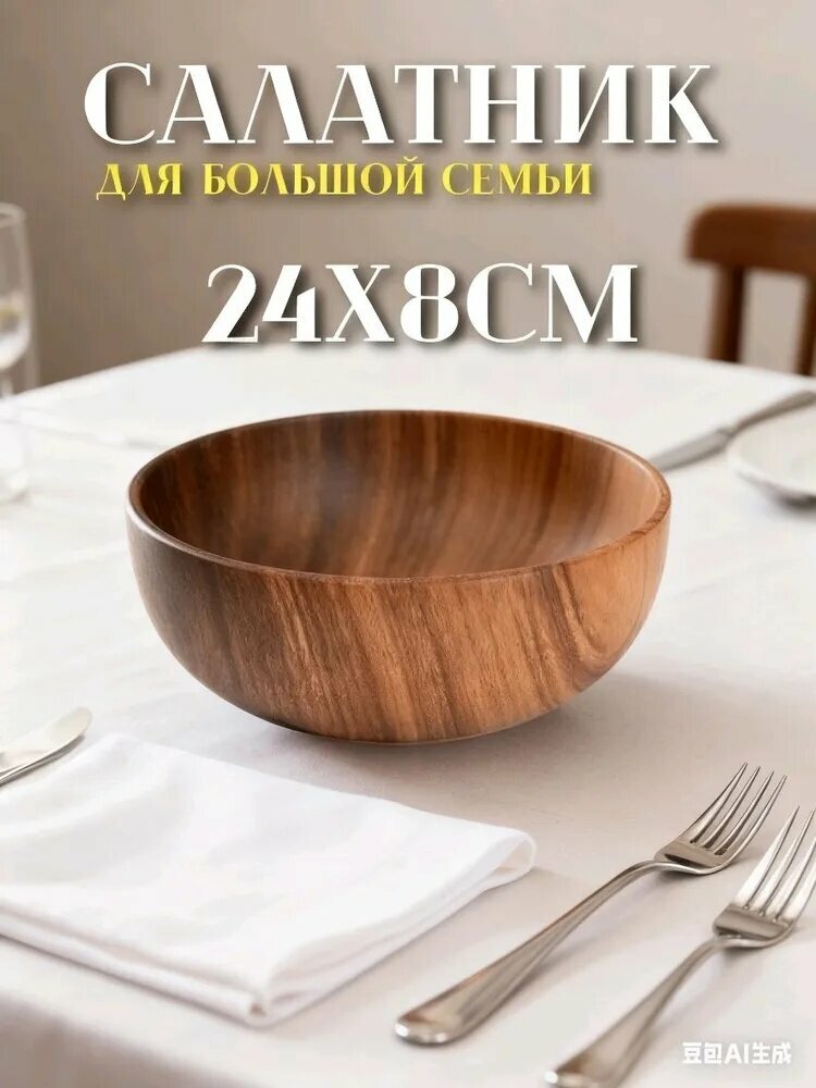 Салатник 2000 мл 1 шт темно-коричневый