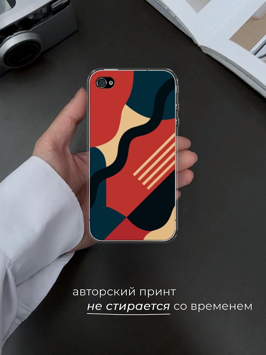 Чехол на Apple iPhone 4/4S / Айфон 4/4S с принтом Абстрактные линии — фото 1