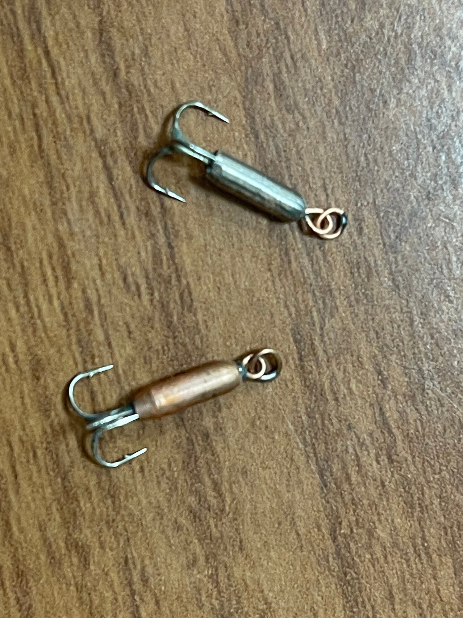 Тульская мормышка вольфрамовая безнасадочная "чёртик", набор - 2штуки, цвет: медь/никель