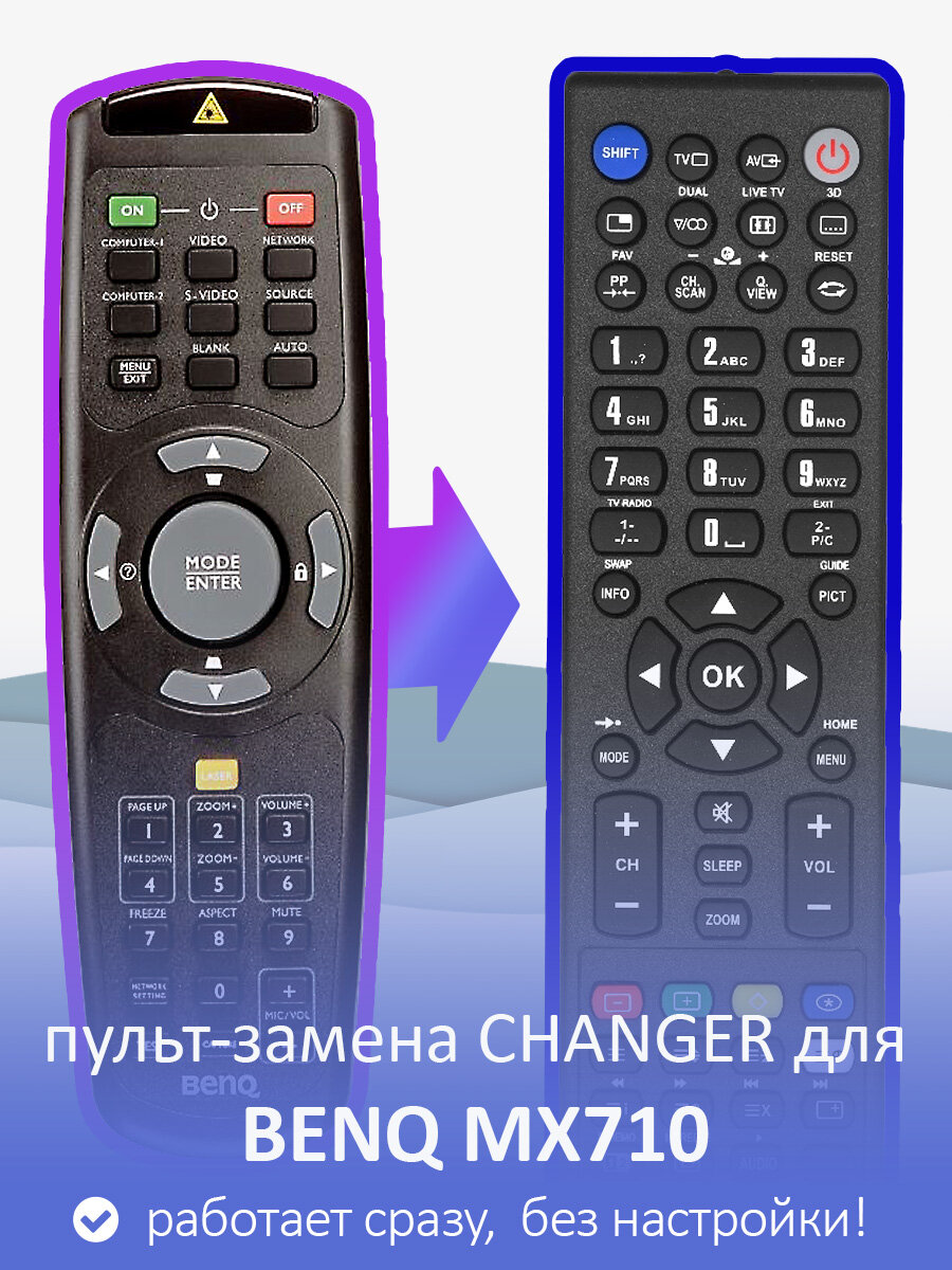 Пульт-замена для BENQ MX710