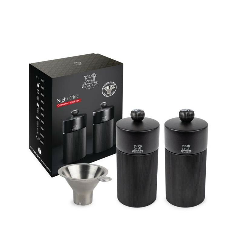 Peugeot Набор мельниц Night Chic, соль и перец, 12 см, черный, дерево (43285)