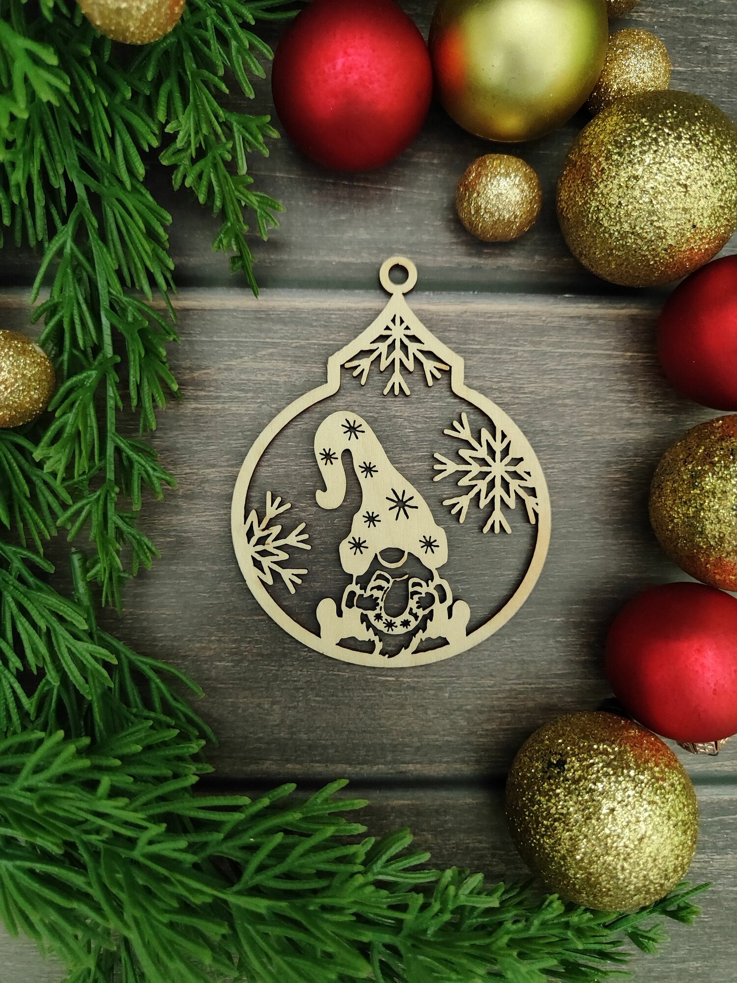 Деревянная новогодняя елочная игрушка для росписи