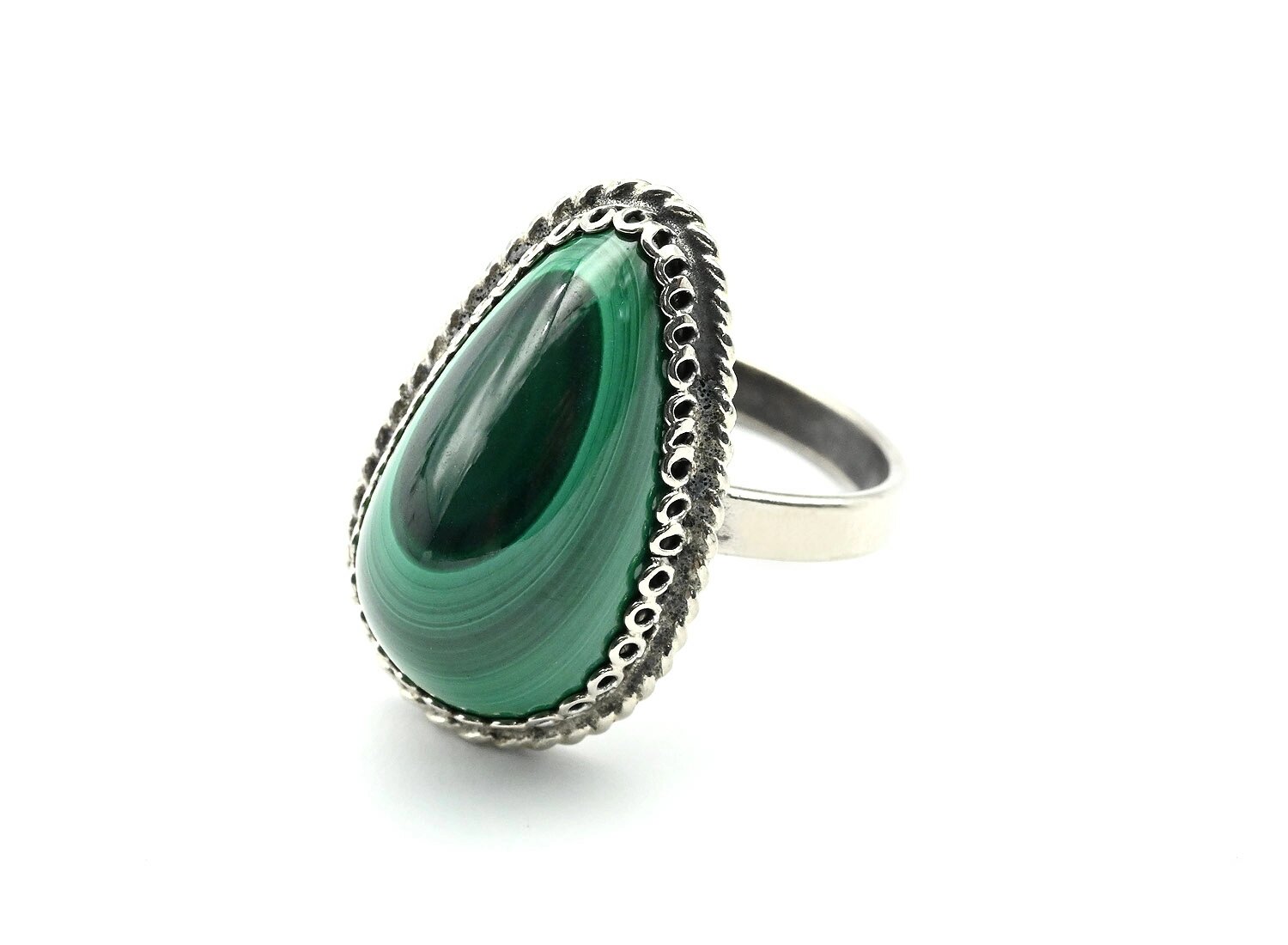 Кольцо, малахит