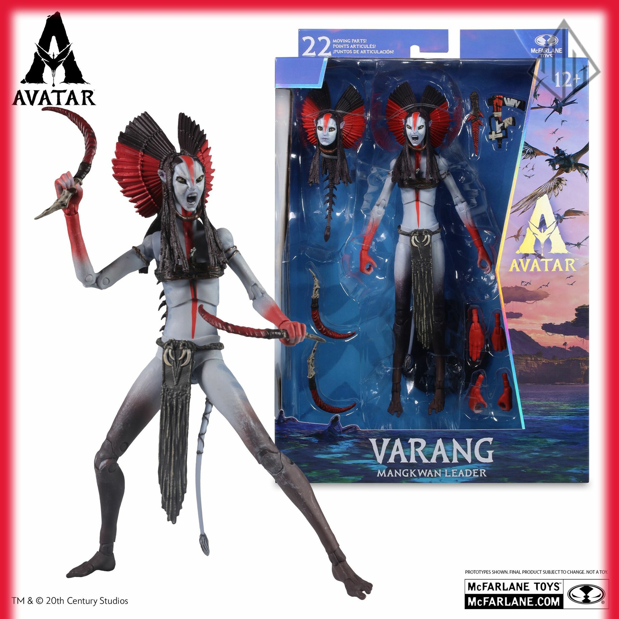 Аватар McFarlane Toys: огонь и зола (Quaritch, Neytiri, Varang & Jake Sully)7- дюймовая фигура действия