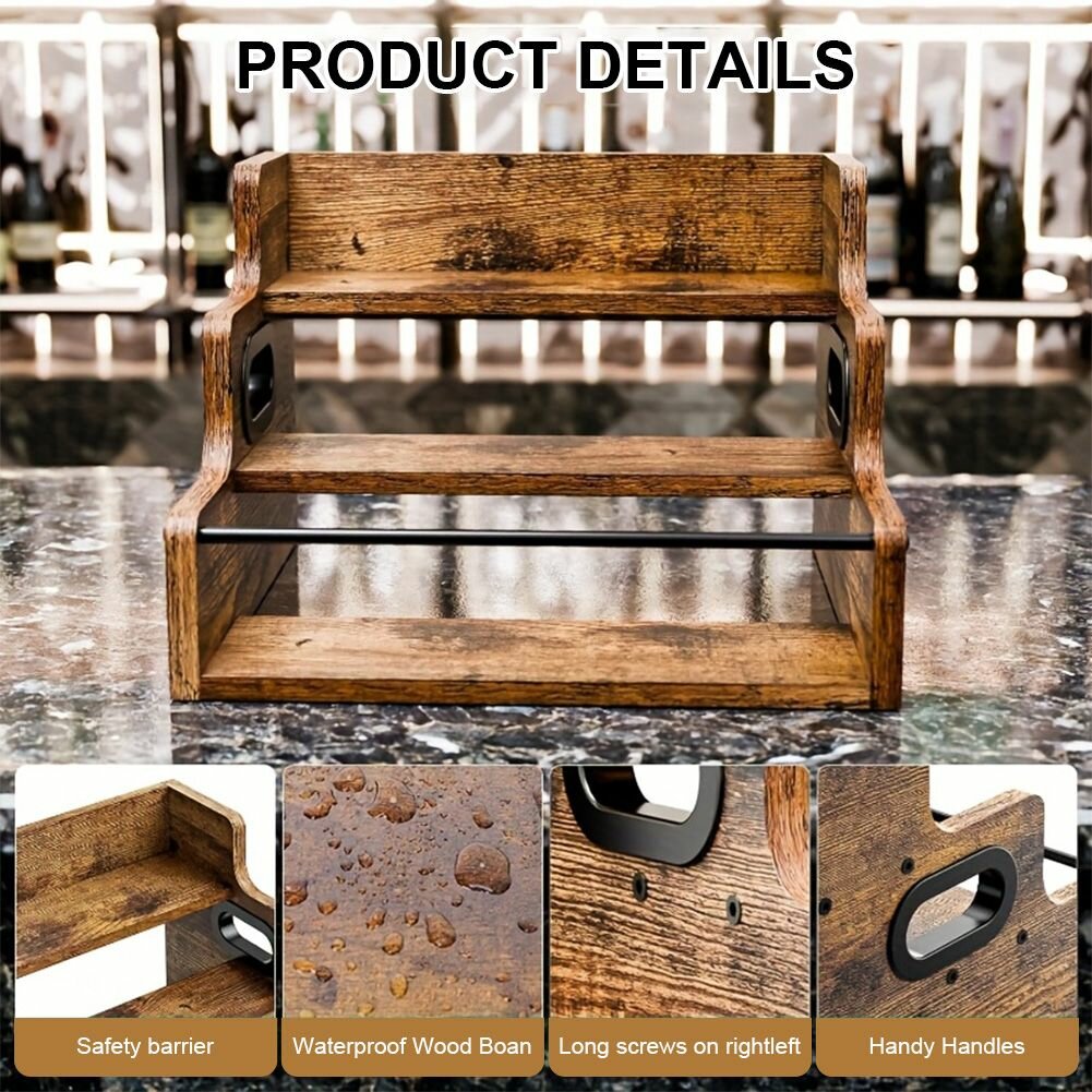 Полка для демонстрации бутылок спиртных напитков мини-бар 3 уровня винная стойка для спиртных напитков ликера виски