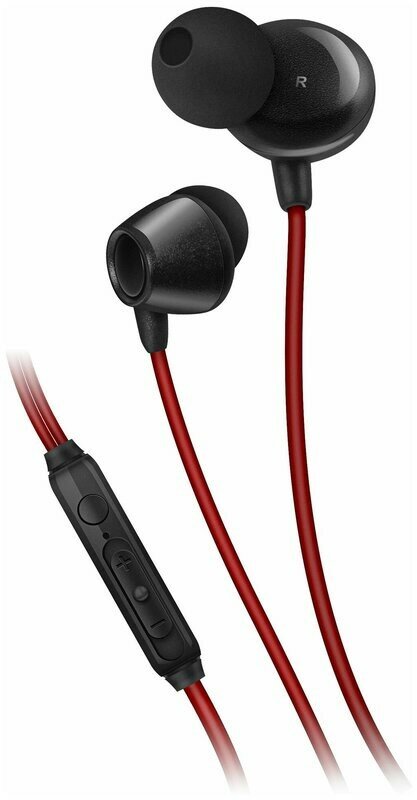 Наушники внутриканальные SVEN E-292M с микрофоном черный-красный
