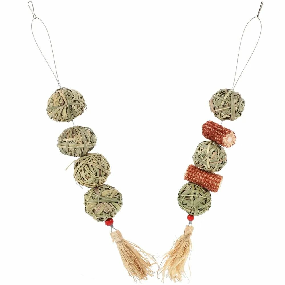 Набор из 2 деревянных жевательных мячей для хомяков и других мелких животных, для снижения скуки и укрепления зубов