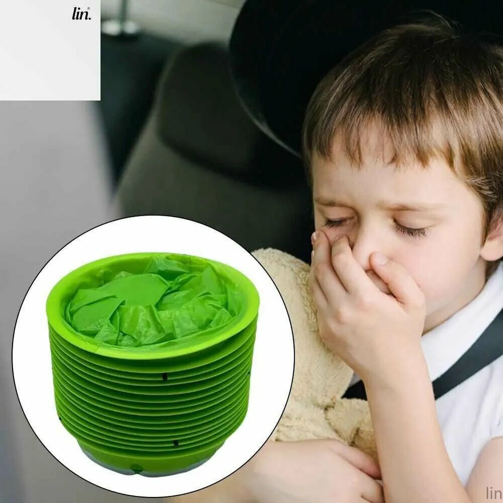 10 шт. Одноразовые пакеты для рвоты, пластиковые пакеты для рвоты для путешествий на открытом воздухе (зеленые)