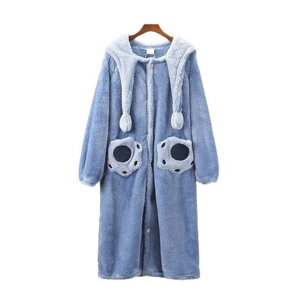 Детский халат с капюшоном MINISO Disney Stitch, милый халат с ангелом для купания, зимняя модная одежда для сна, теплая домашняя одежда.