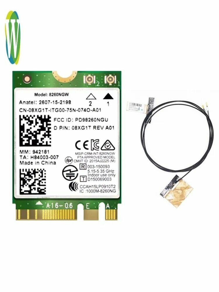 (Q V B E) 8260 8260NGW WiFi Card+2XAntenna 2.4G/5Ghz Bluetooth 4.2 NGFF M.2 Для AC