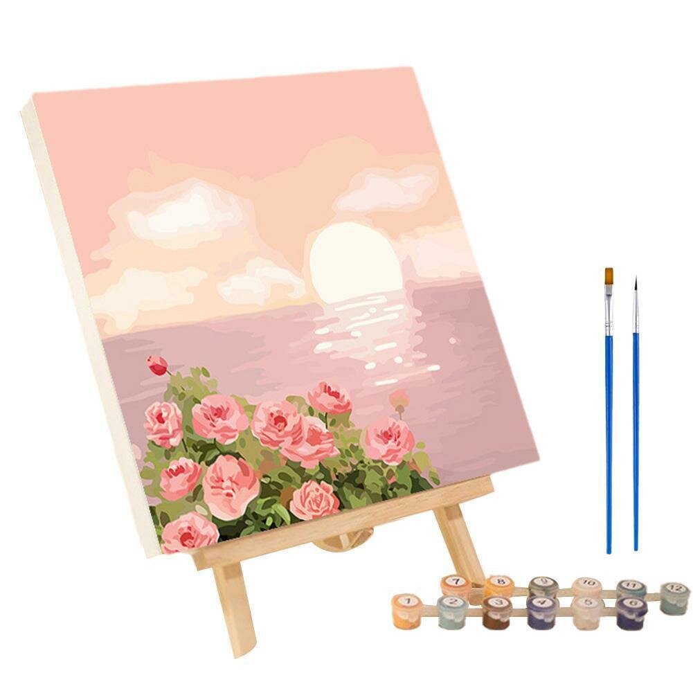 DIY Картина по номерам пейзаж 20х20/без рамки/Набор для цифровой живописи