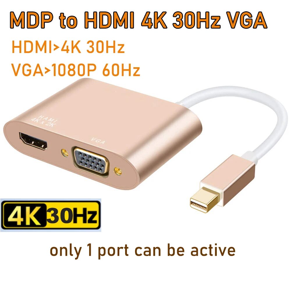 Кабель Mini DP-HDMI DVI VGA HDmatters VGA HDMI 4K