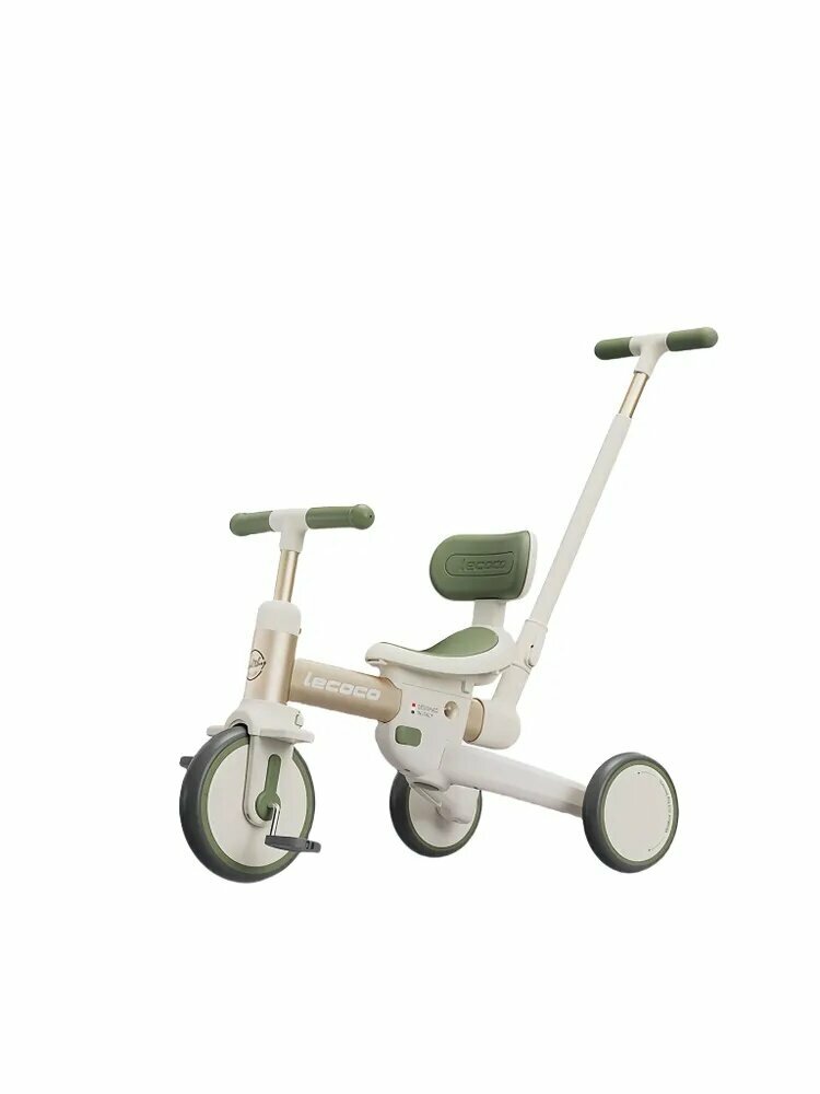 Детский трехколесный велосипед LECOCO S3 5-в-1, быстроскладывающийся, и ручкой, от 3 до 5 лет