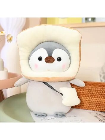 Мягкая игрушка пингвин бутерброд/ Kawaii penguin sandwich/ плюшевая игрушка пингвин сэндвич