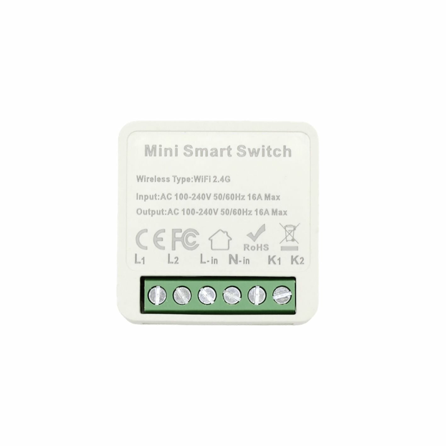 Умное реле Tuya Mini Switch, Wi-Fi, 2 канала, управление голосом, слоновая кость
