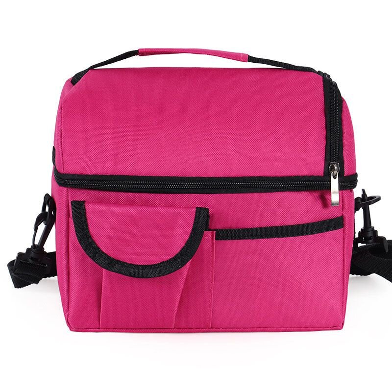 Ланчбокс durable and waterproof insulated lunch bag with double layer ice pack insulation technology, розовый