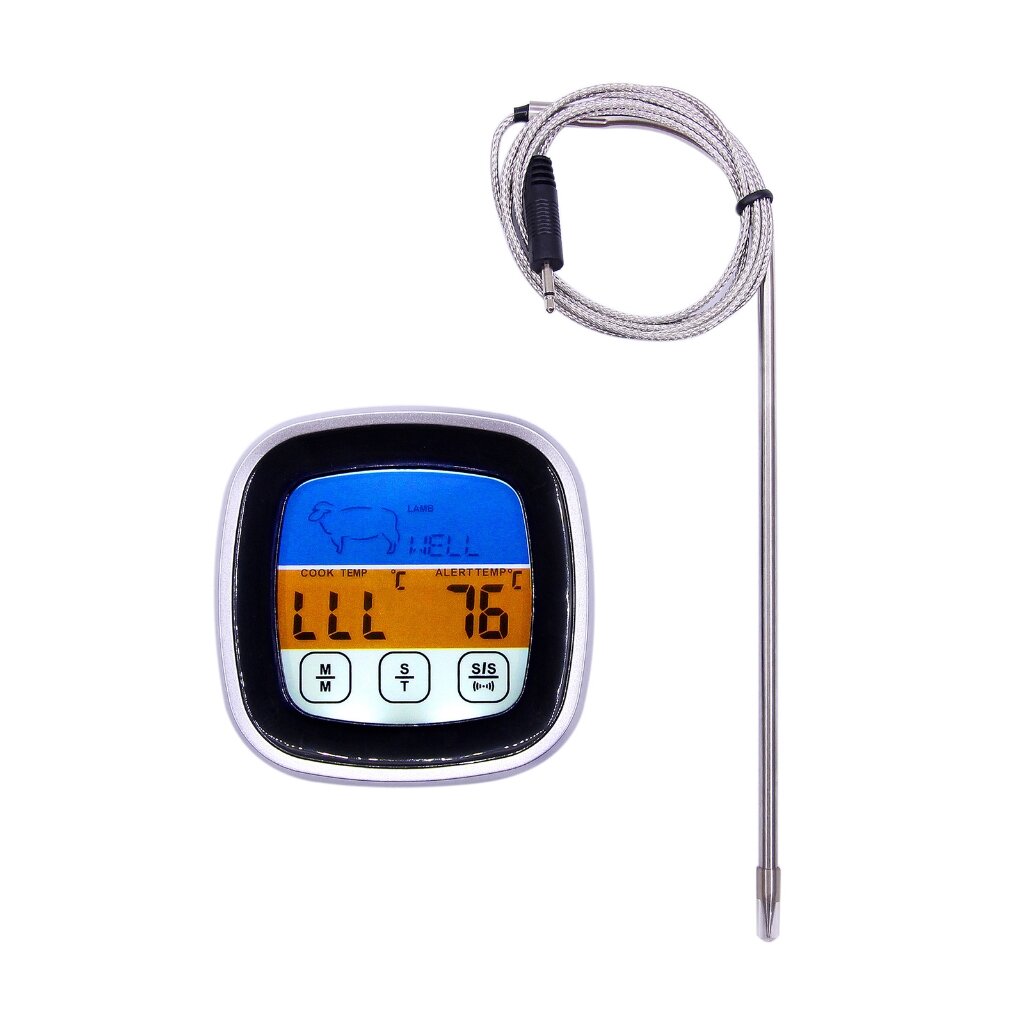 Магнитный датчик температуры пищи, встроенные часы, тонкий корпус для помещений