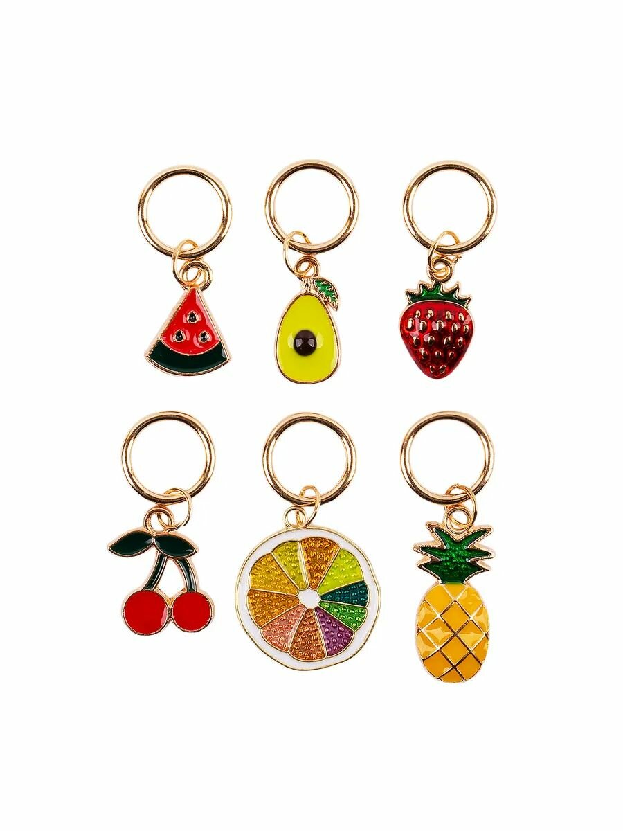 Кольца маркировочные "Фрукты" металл 6 шт