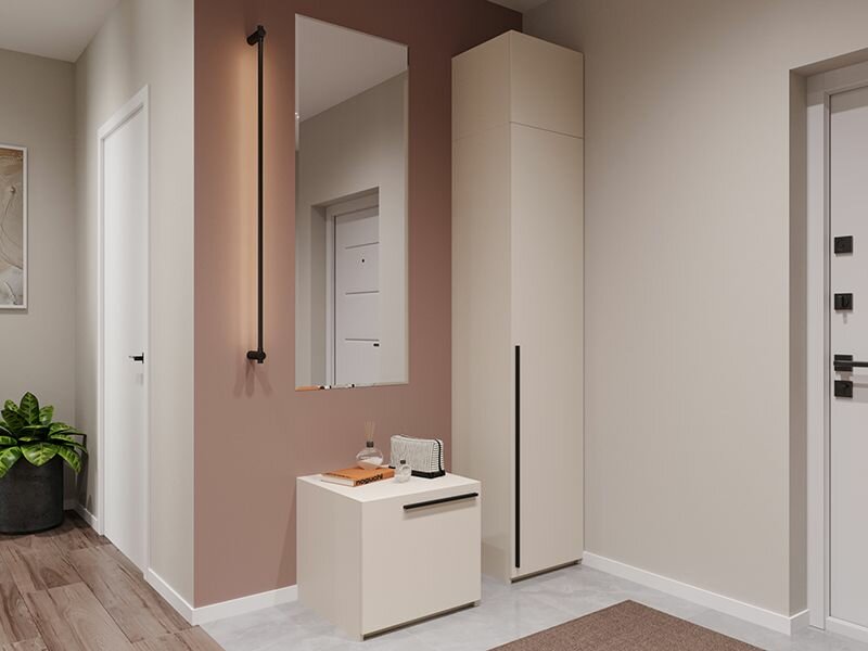 Прихожая в коридор "Лорена Пакс 2" 950х240х52/40 Кашемир