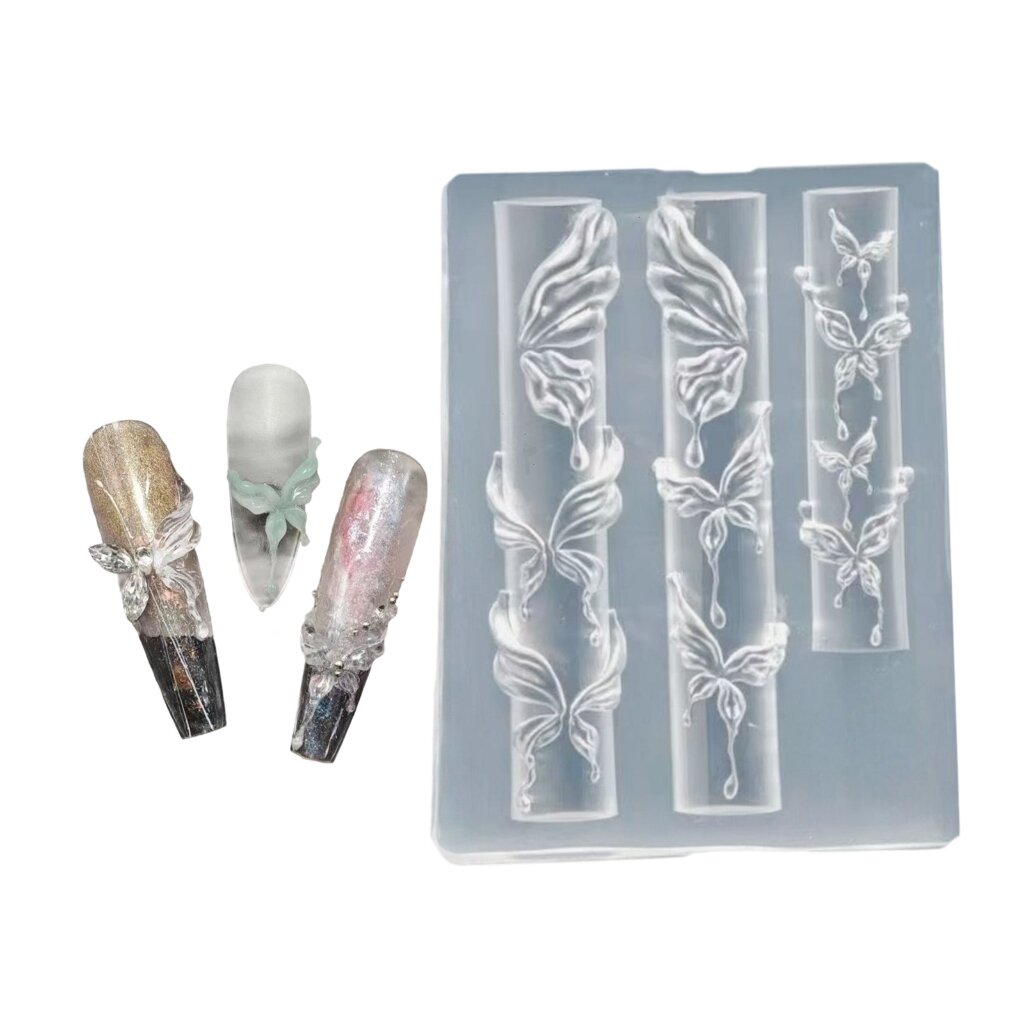 Силиконовая Форма Для Ногтей Ice Crystal Butterfly С Высокой Проницаемостью