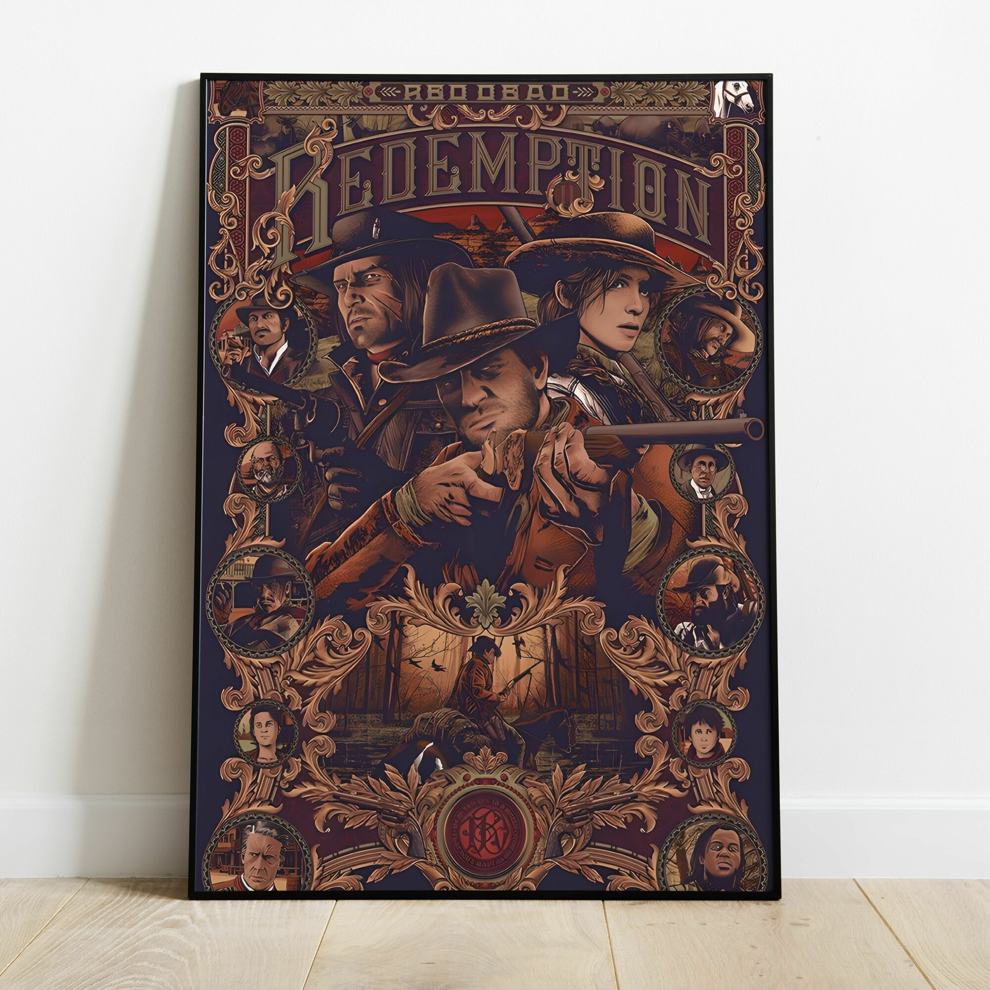 Плакат на стену для интерьера Red Dead Redemption 2 (Вариант 1) / Постер по игре формата А3 (30х42 см)