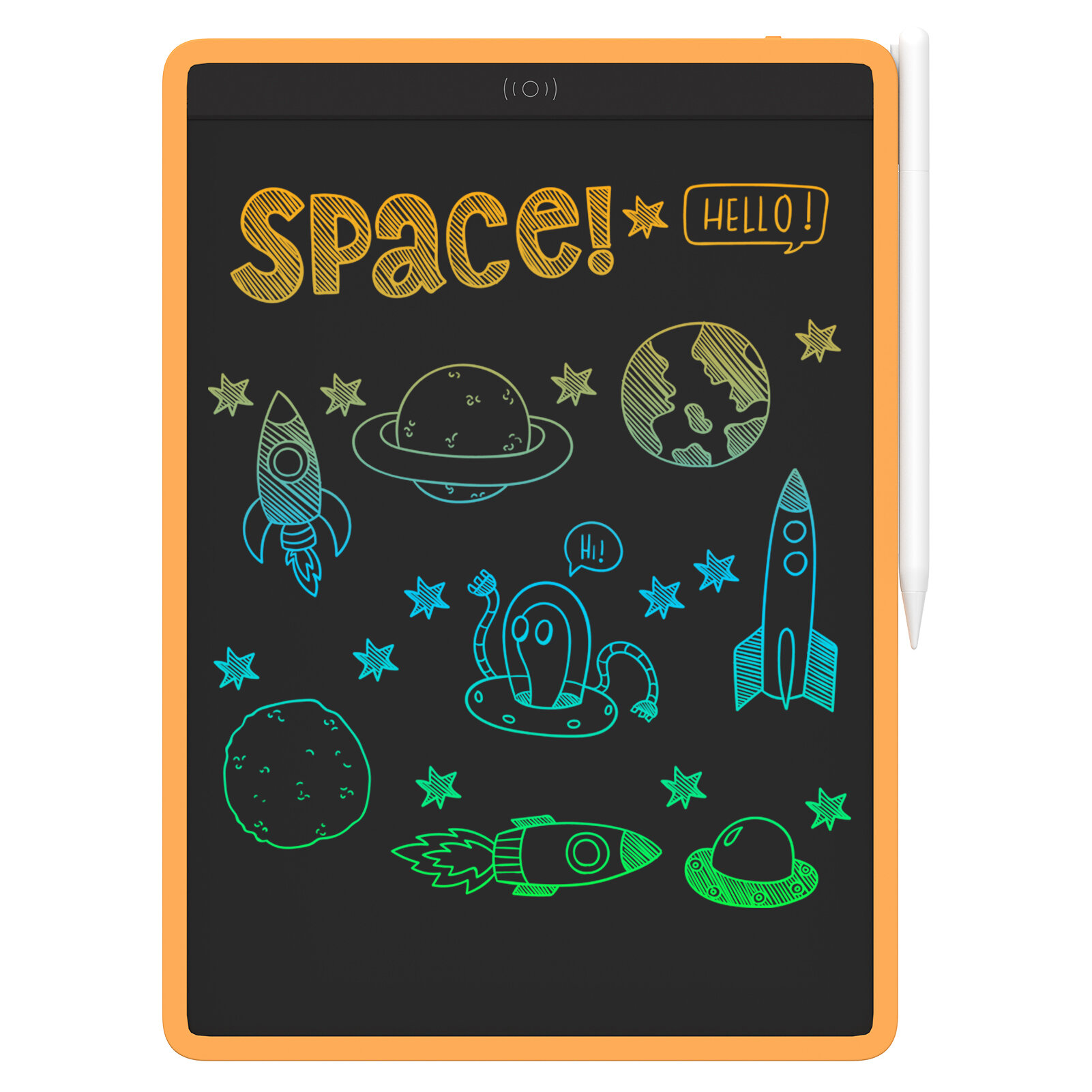 NBoard Планшет для письма LCD 10 дюймов, Рисовалка, Пад для письма, Подходит для детей, Дудлинга, Обучения, Заметок, Образования, Взрослых, Деловых блокнотов, Использование дома, в школе, Цвет: Белый, Желтый (Доступно), Размер: 163x227x6.7мм, Вес: 261г,