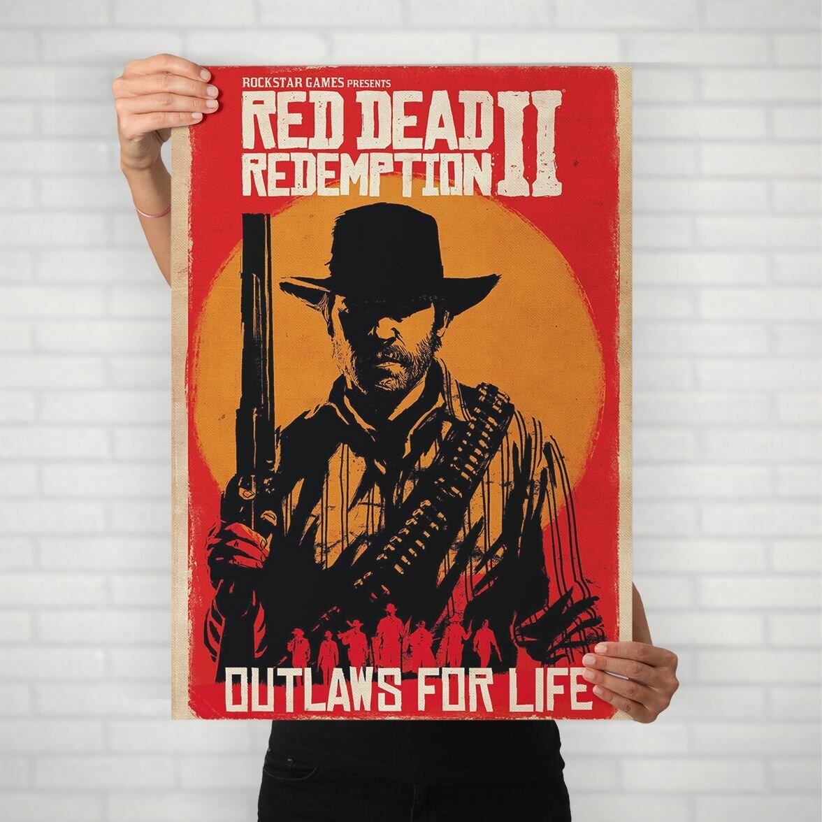 Плакат на стену для интерьера Red Dead Redemption 2 (Вариант 2) / Постер по игре формата А2 (42х60 см)