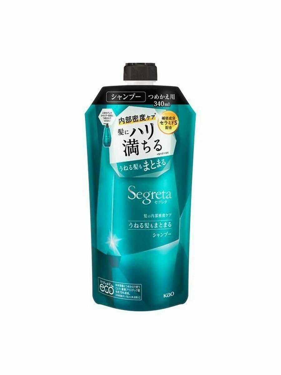KAO Шампунь для волнистых волос Segreta Япония гладкость и блеск 340 мл