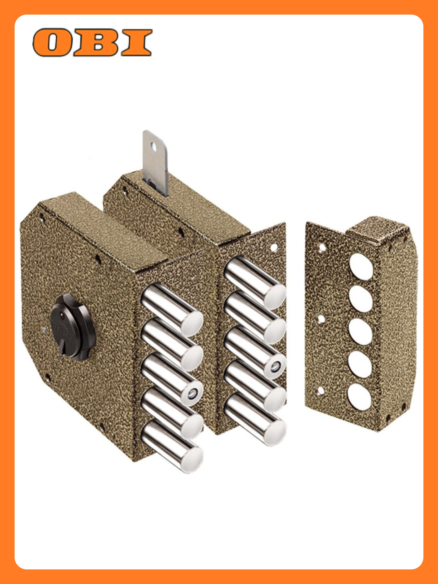 Дверной замок накладной эльбор гранит 1.06.51. КМА бронзовый