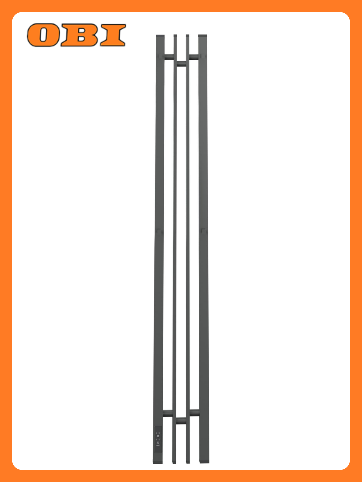 Полотенцесушитель Point Фрея 2 круглых перекладины 140 х 1200 электрический графит блеск диммер слев