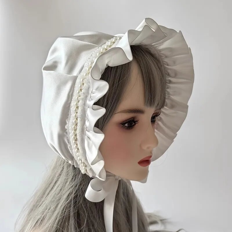 Викторианская шляпа с рюшами Белый, белый
