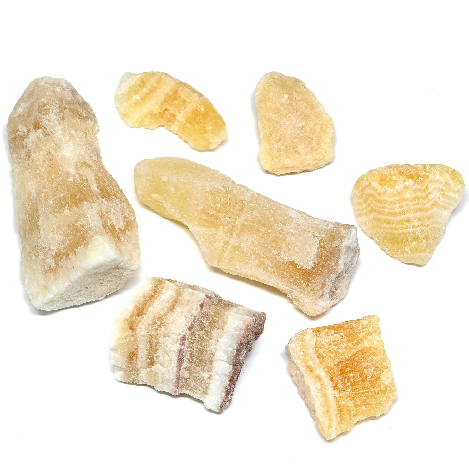 Минерал кальцит желтый 7шт, 95г .