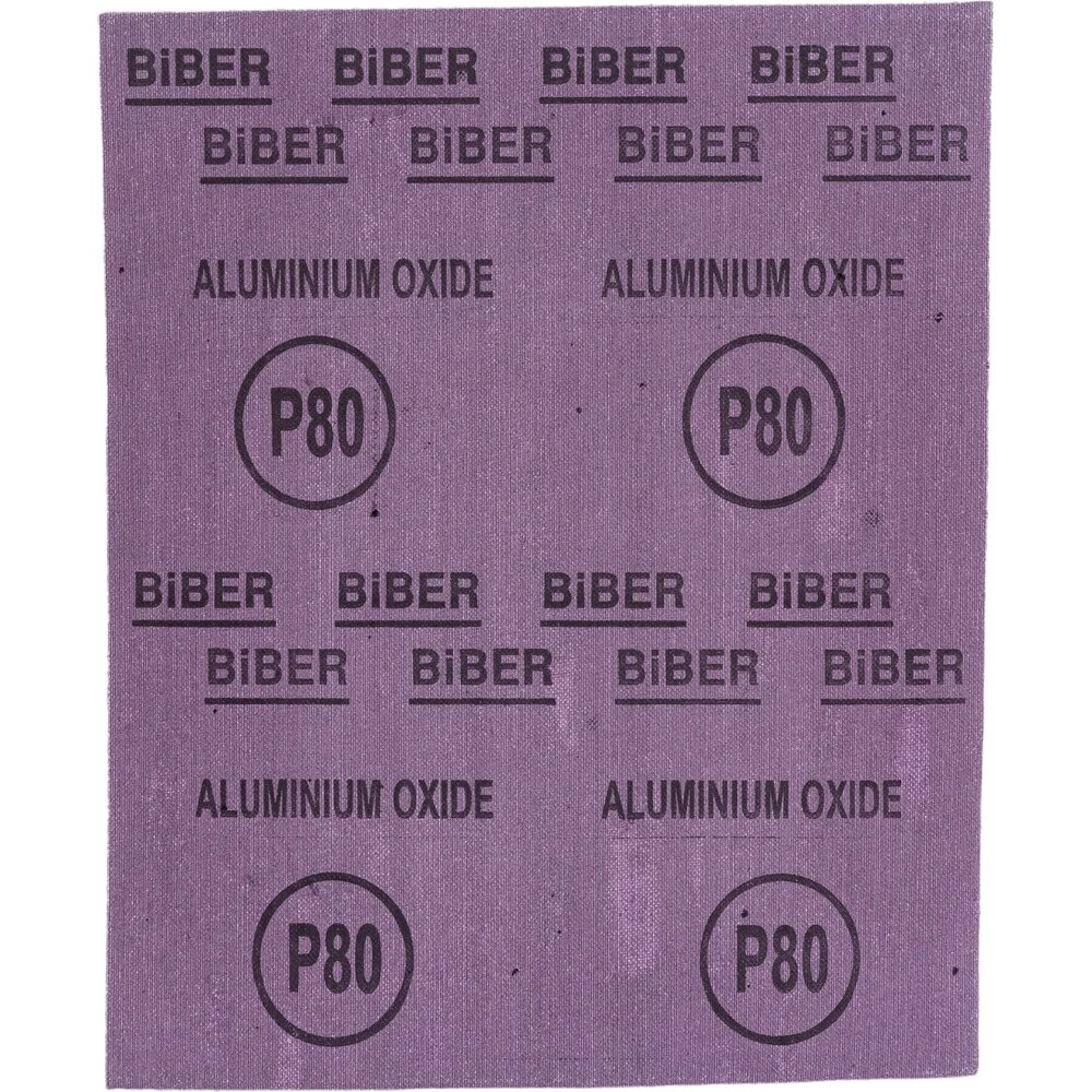 Шкурка шлифовальная Biber Р80 230x280мм на тканевой основе 70624, 10 шт. тов-080361