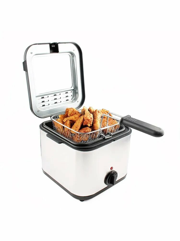 Фритюрница электрическая из нержавеющей стали чаша 2,5 литра, бездымный картофель фри, горячая кастрюля для жарки курицы, управление температурой, мини-жарочная печь